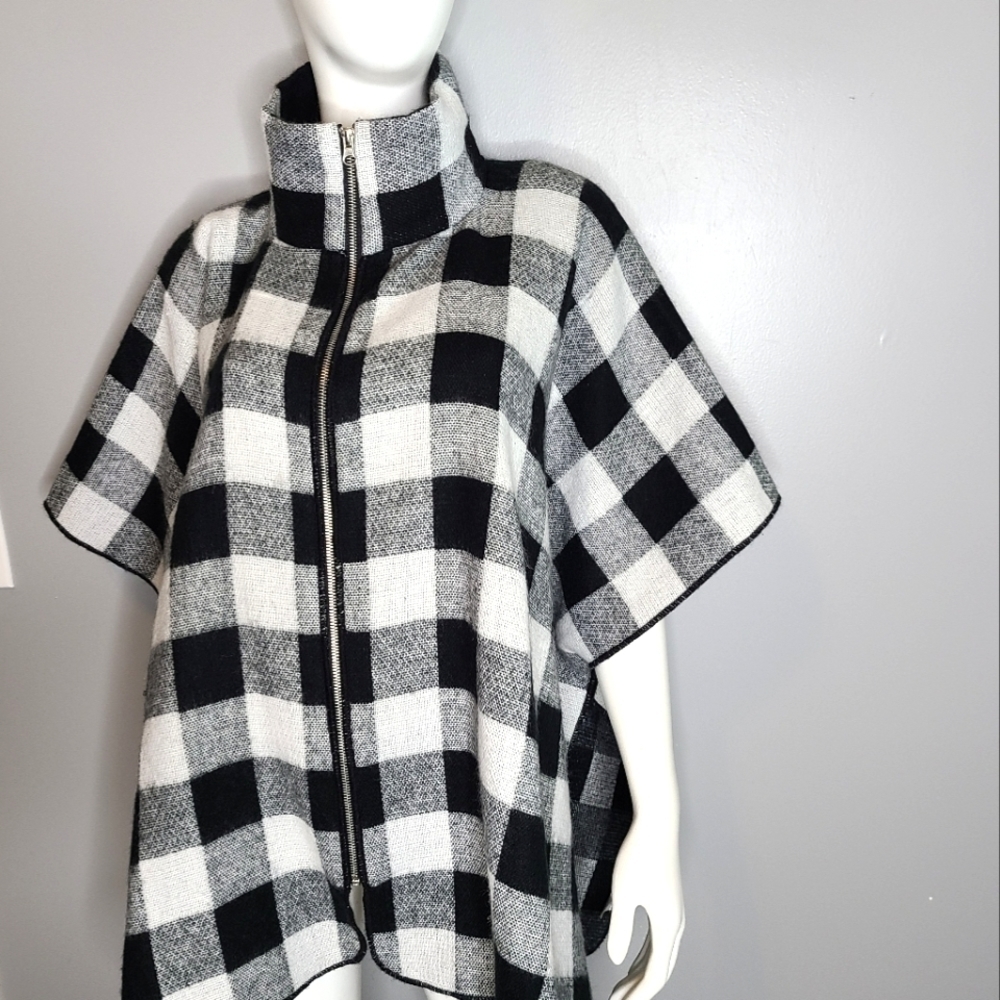 Melrose And Market Buffalo Check Poncho - Gem